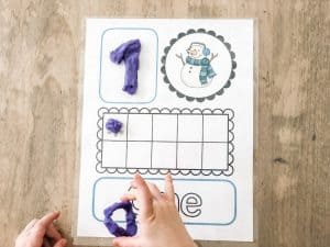 Printable Numbers 1-20 WINTER Play Dough Mats