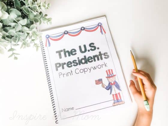 Printable US Presidents Print Copywork
