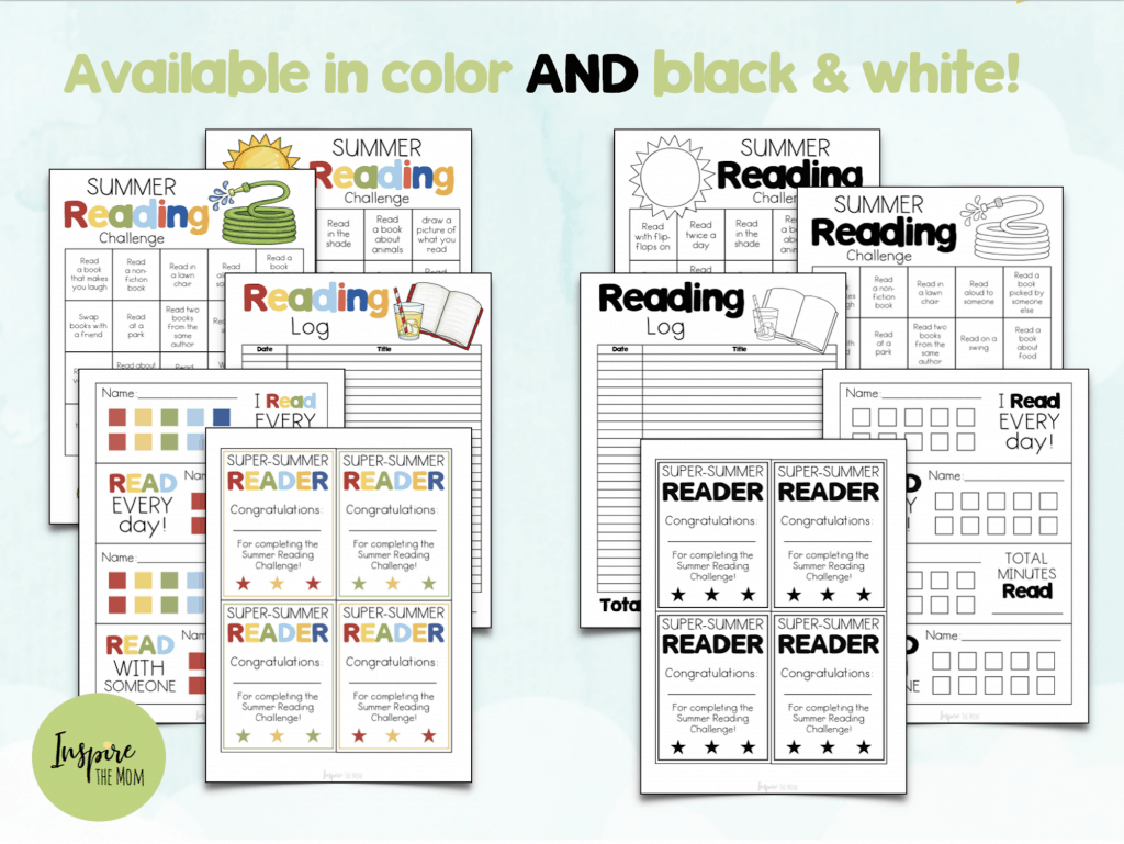 Printable Summer Reading Challenge - Inspire the Mom