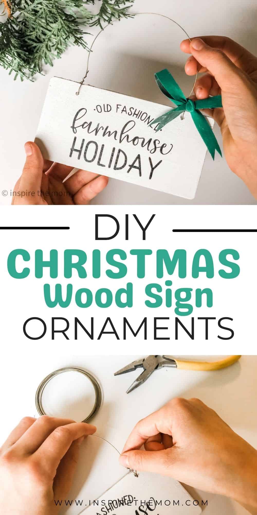 DIY Christmas Wood Sign Ornaments
