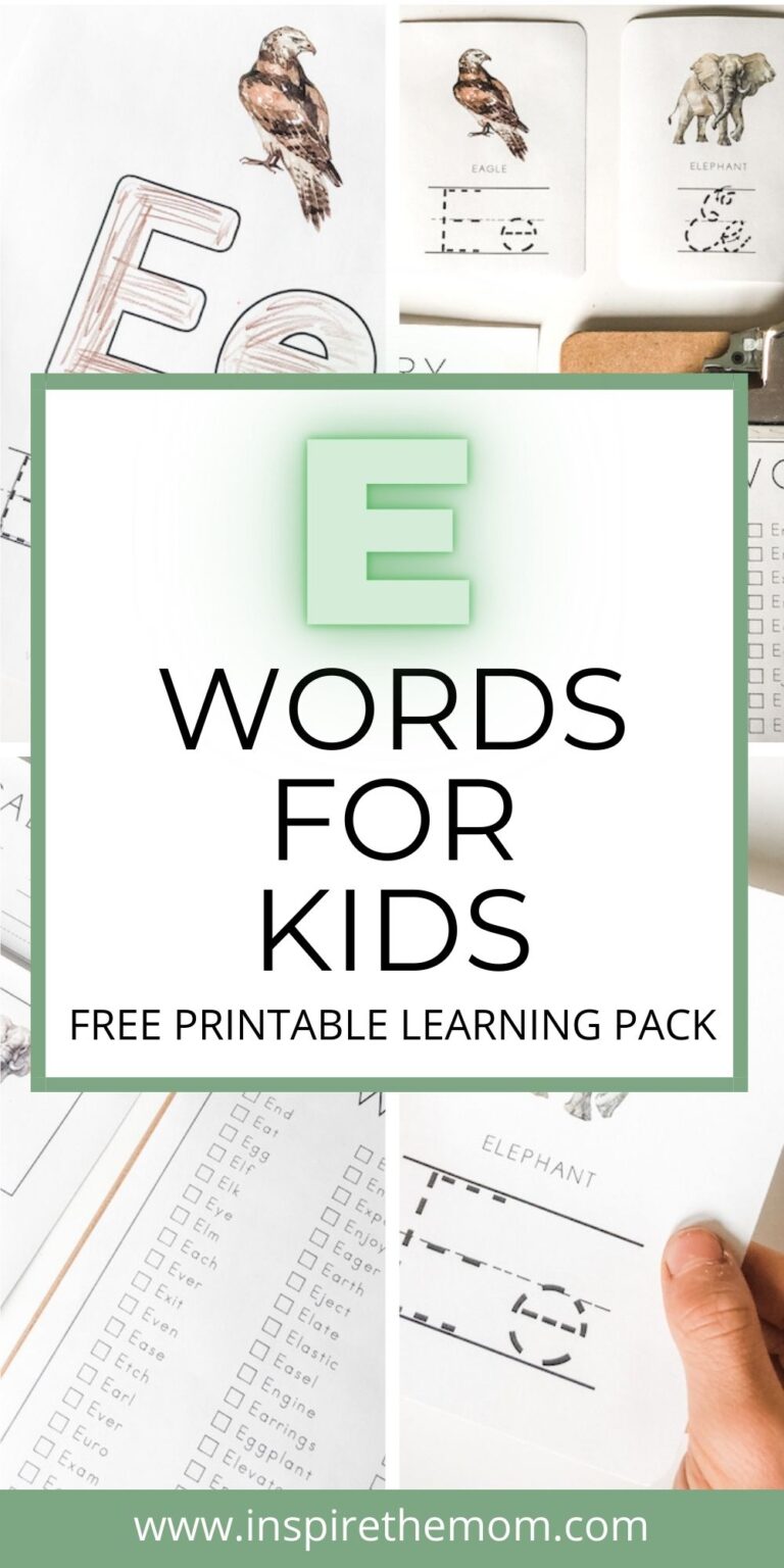 E Words for Kids - Inspire the Mom