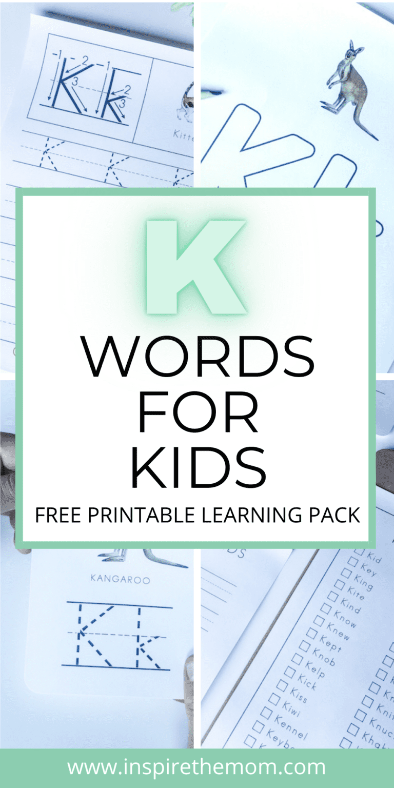 K Words for Kids - Huge List and Free K Words Activity Pages