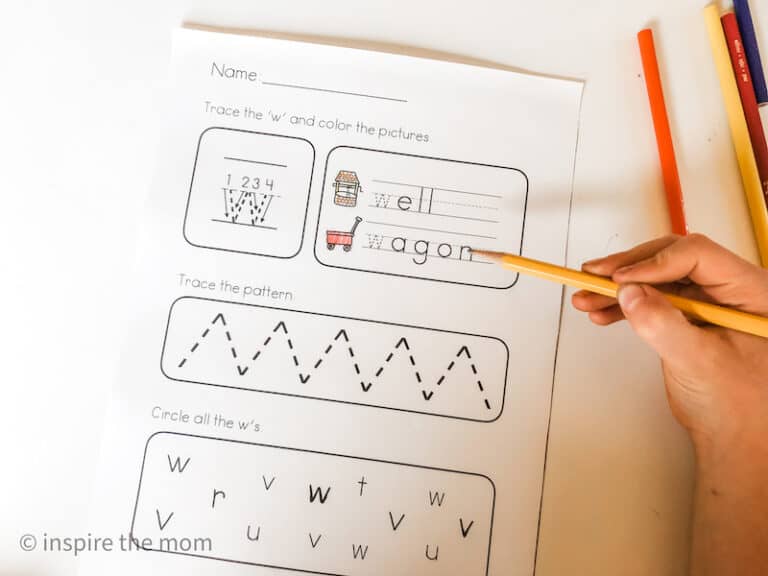Letter W Worksheets