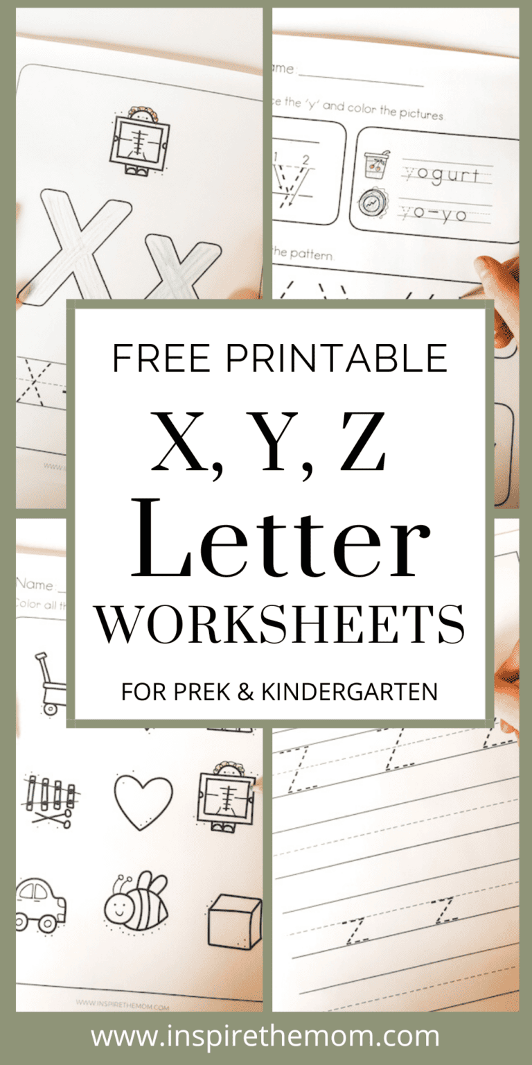 Letter X, Y, and Z Worksheets for Kids - (Free Alphabet Series)
