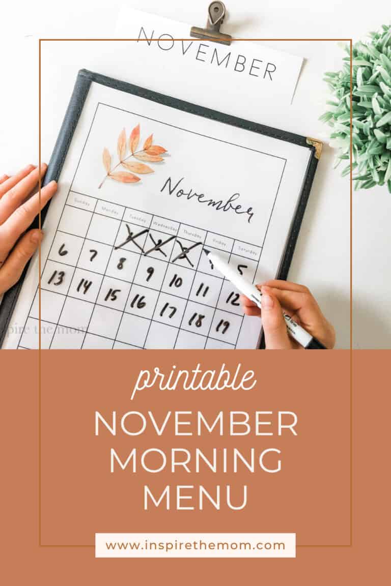 November Morning Menu Pages